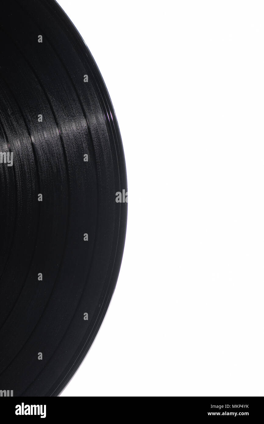 Detail of vinyl record on white background Stock Photo - Alamy