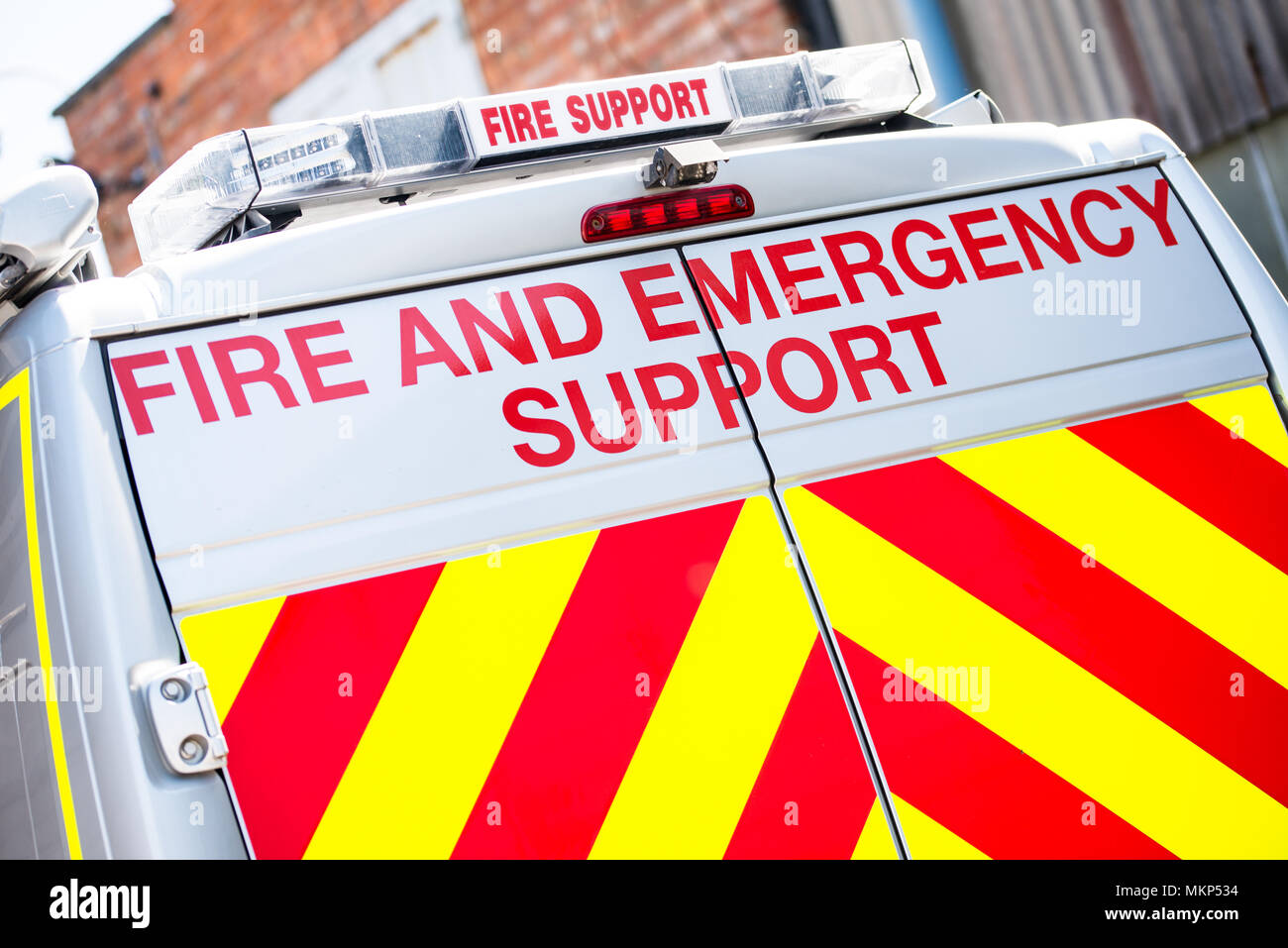 Rear view of a Fire and Emergency Support vehicle Stock Photo - Alamy