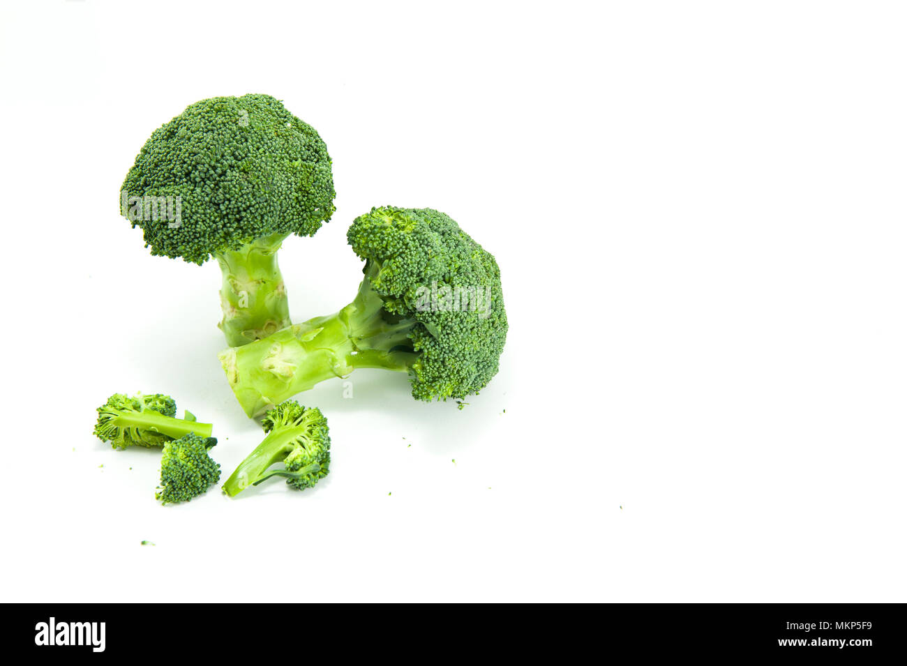 Fresh green broccoli isolated on white background Stock Photo - Alamy