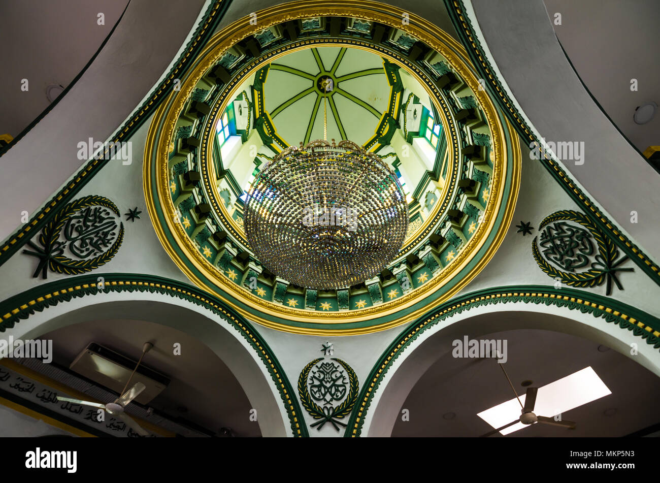 Interior of Abdul Gaffoor Mosque, a mosque in Singapore constructed in ...