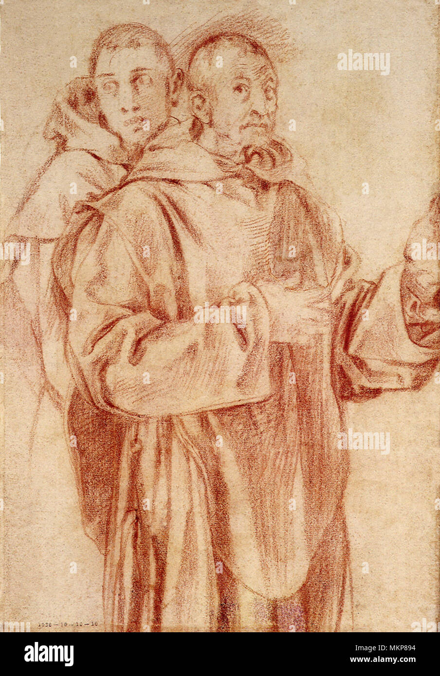 Two Monks Standing Stock Photo - Alamy