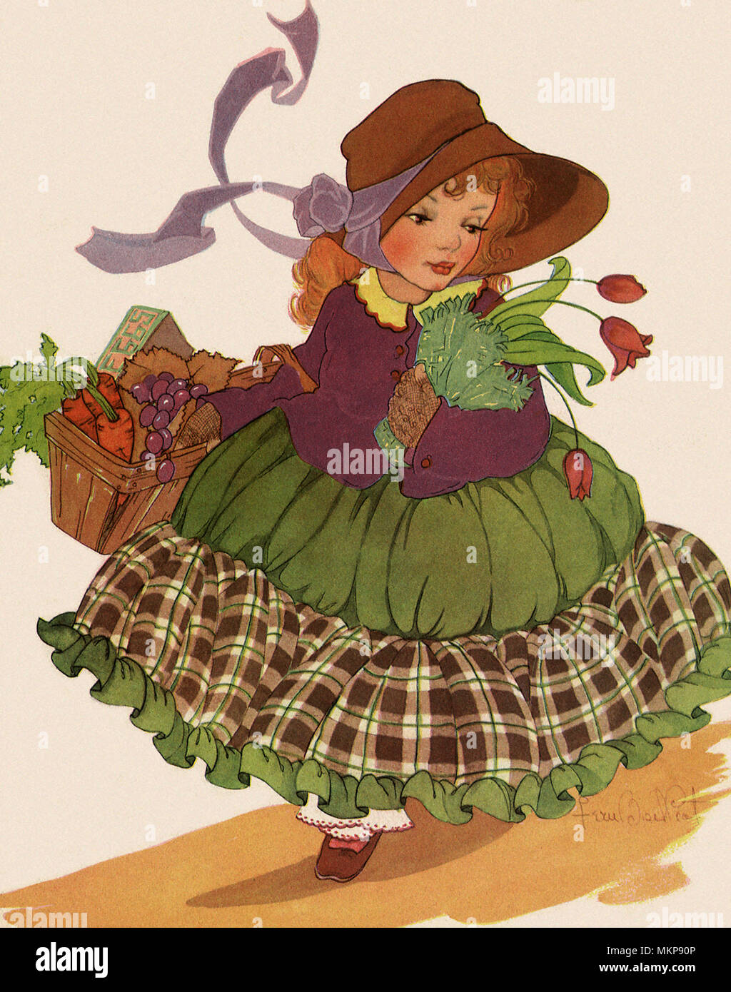 Vintage child with flowers hi-res stock photography and images - Alamy