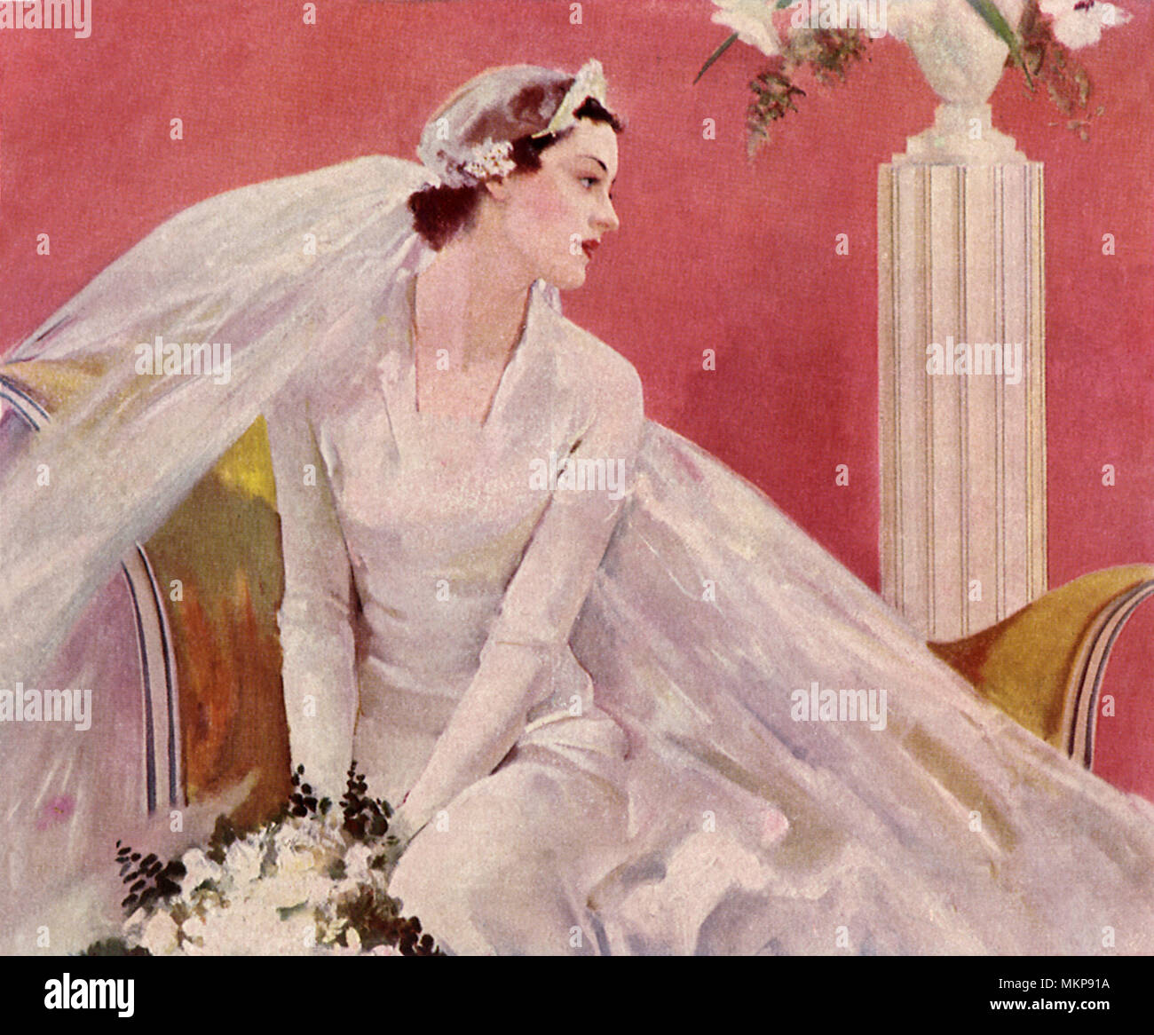 Bride in Wedding Gown Stock Photo - Alamy