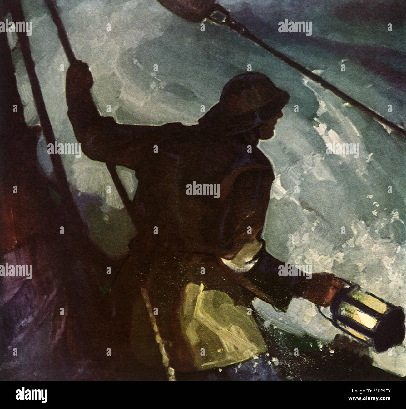 Sailor during Storm Stock Photo - Alamy