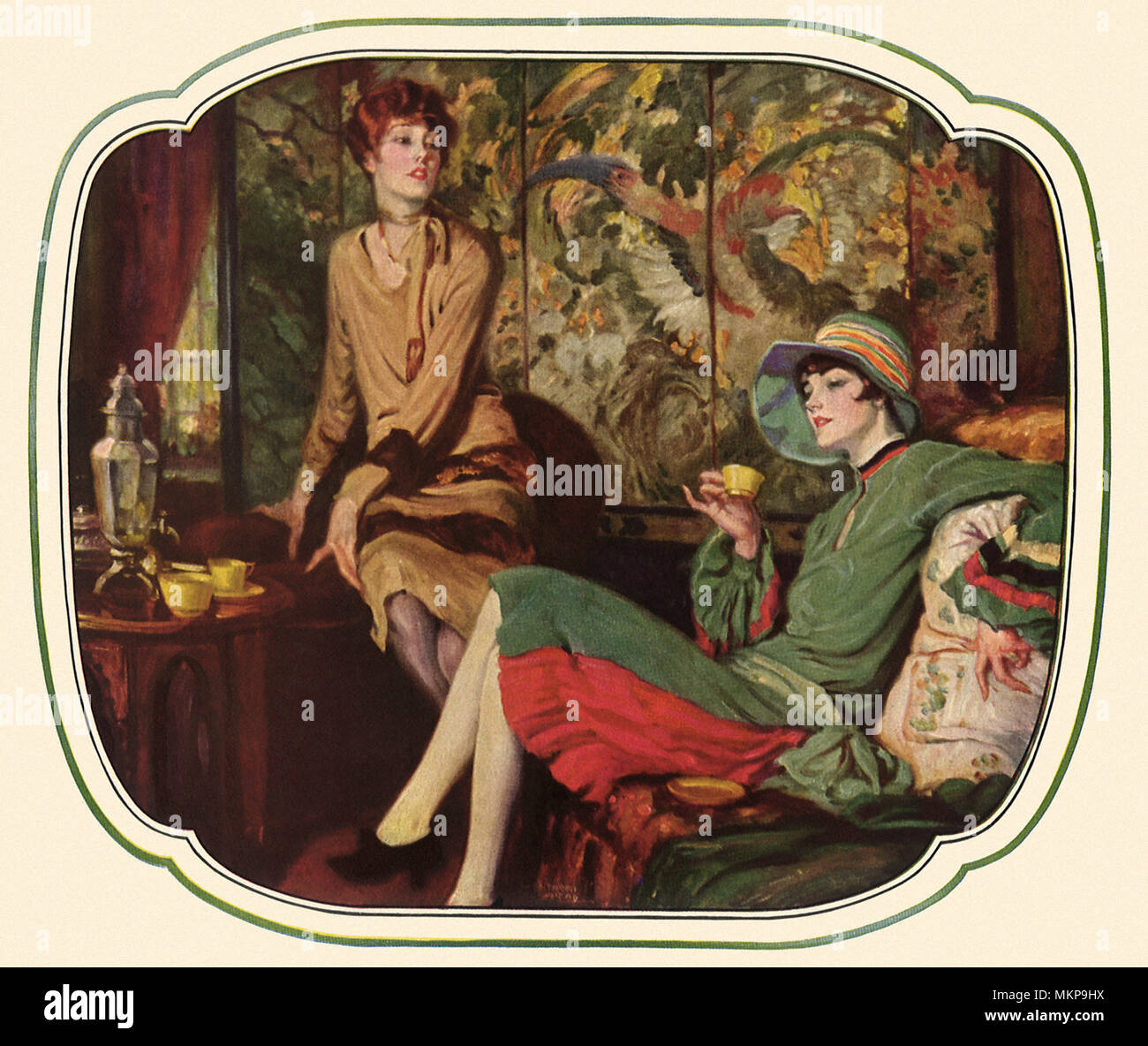 Elegant Women sip Tea Stock Photo - Alamy