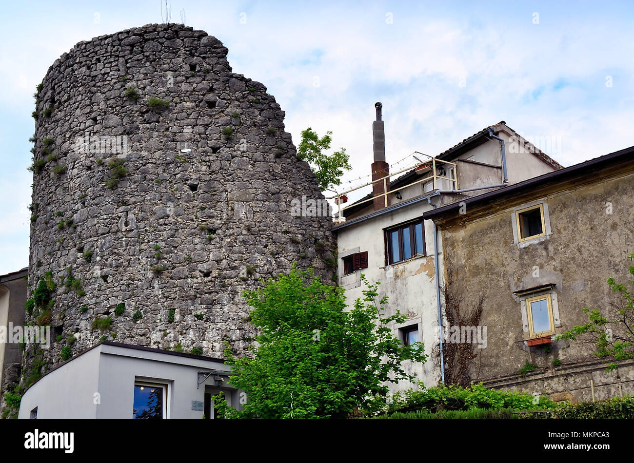Kastav, Croatia. One of the six preserved medieval towers of the walls ...