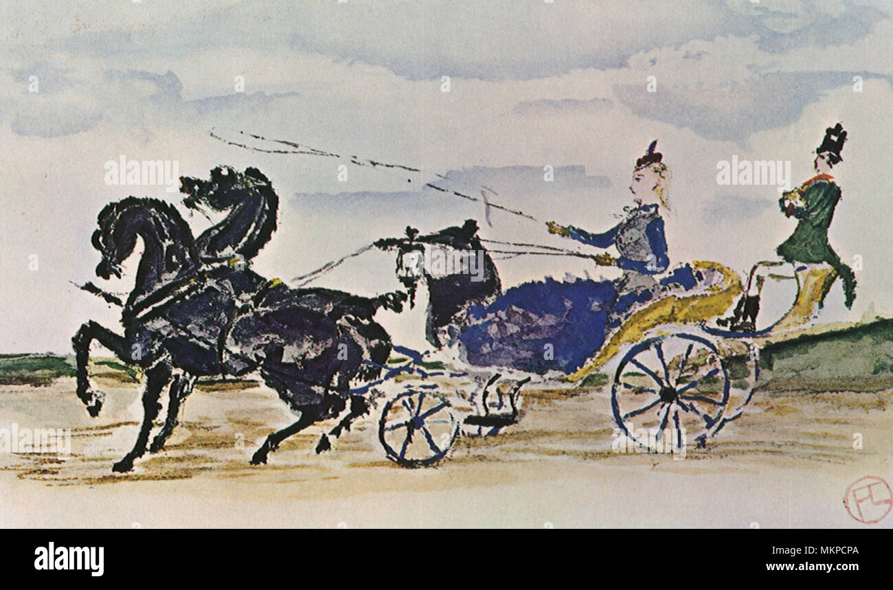 Woman drives a Horse Carriage Stock Photo - Alamy