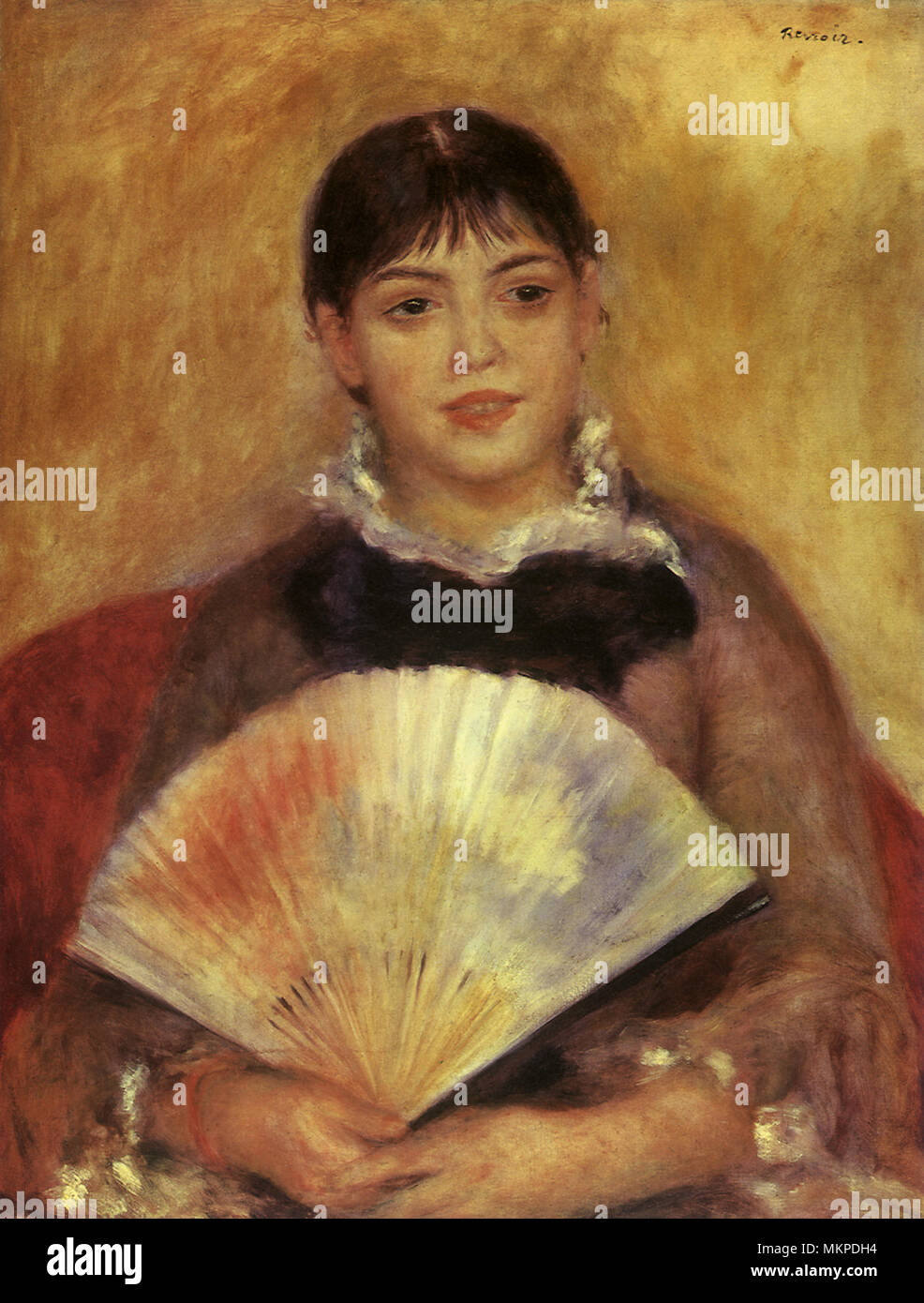 Girl with a Fan Stock Photo - Alamy