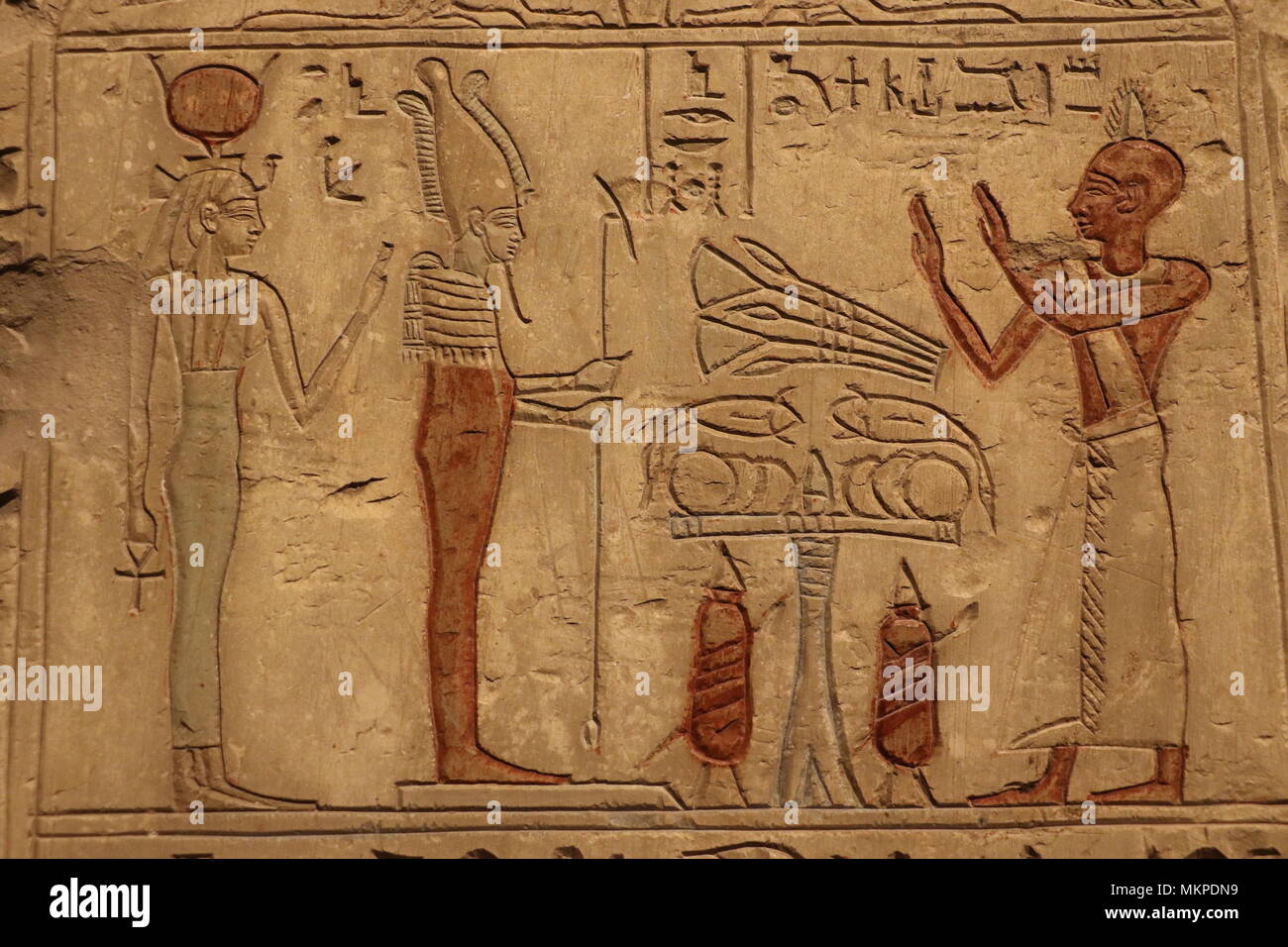 Egyptian stele at the Kunsthistorisches Museum in Vienna Stock Photo ...