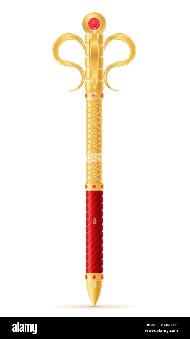 king royal golden scepter symbol of state power vector illustration ...