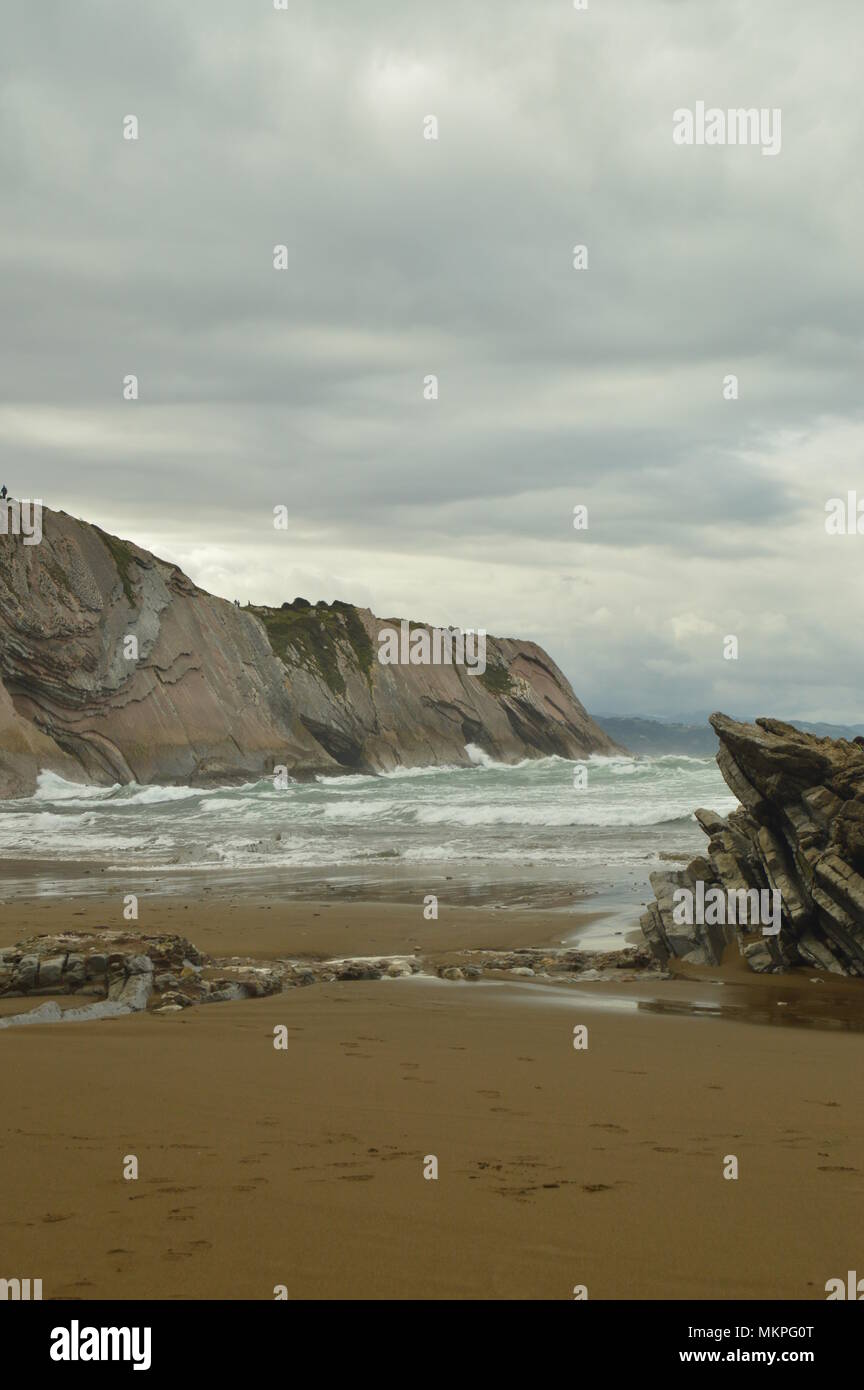 Beach Composed Of Fossil Records With Formations Of The Flysch Type Of ...