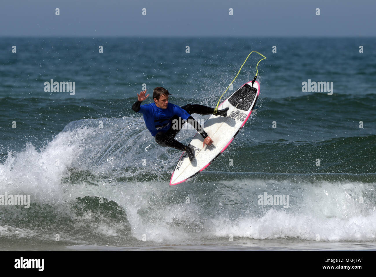 Action at the Welsh National surfing championships 2018 Freshwater West ...