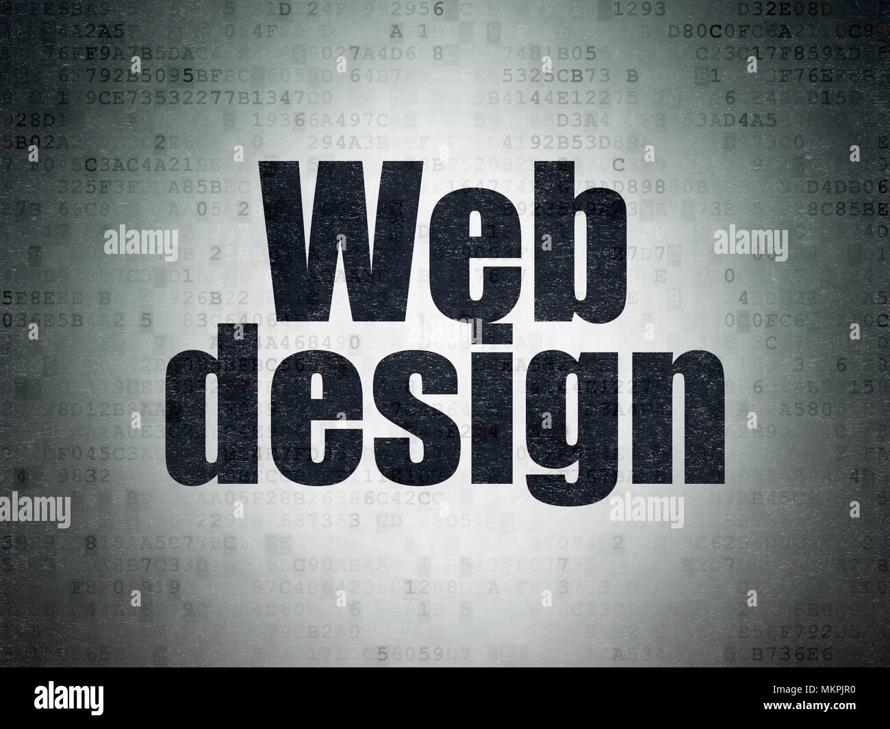 Web development concept: Painted black word Web Design on Digital Data ...