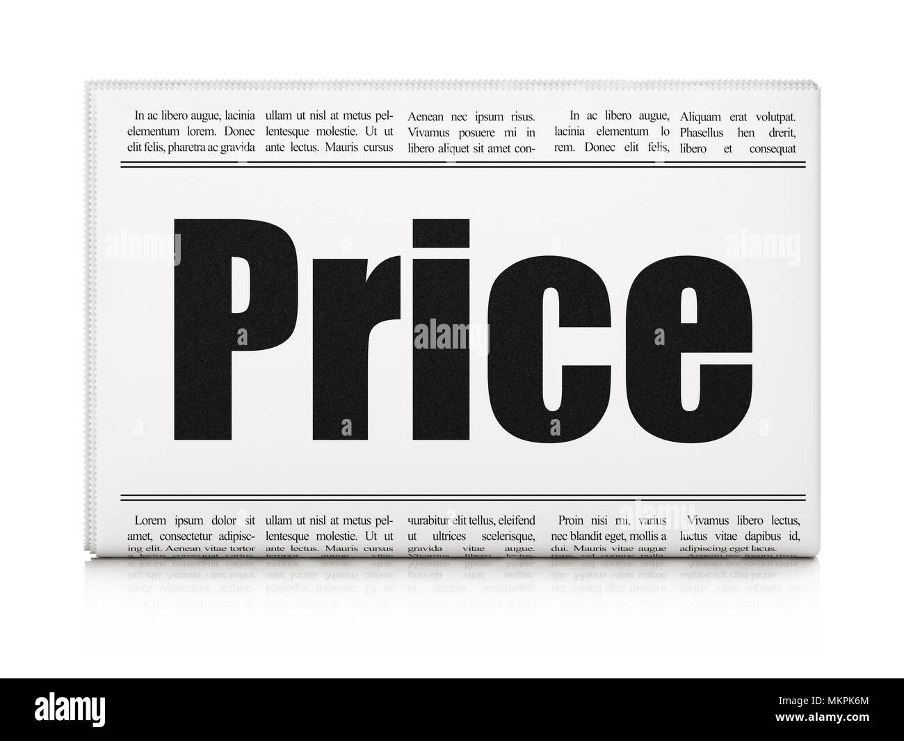 Advertising concept: newspaper headline Price on White background, 3D ...