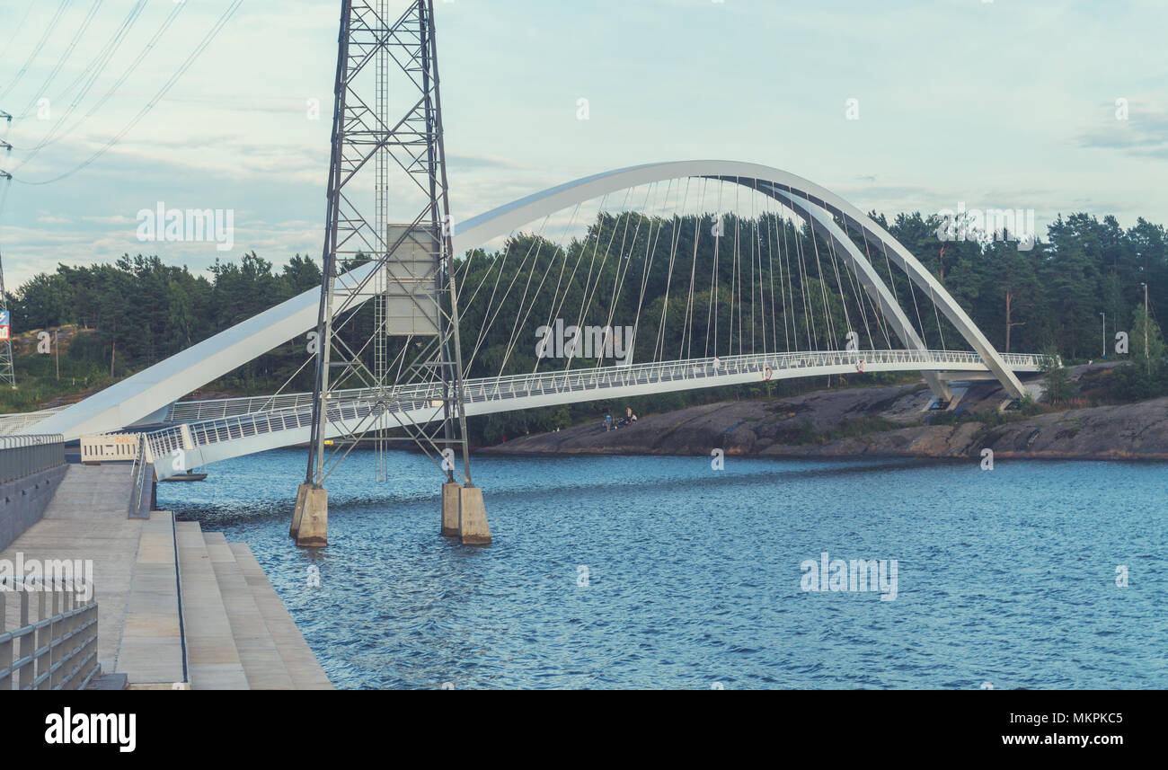 Steel bridge Isoisansiltta in Helsinki, Finland Stock Photo - Alamy