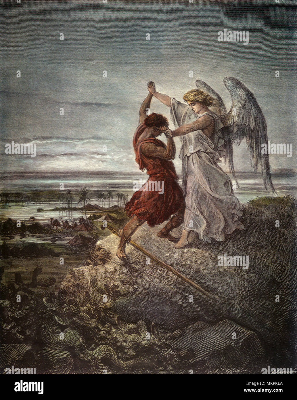 Jacob Wrestling The Angel Jacob Wrestling With An Angel Painting By