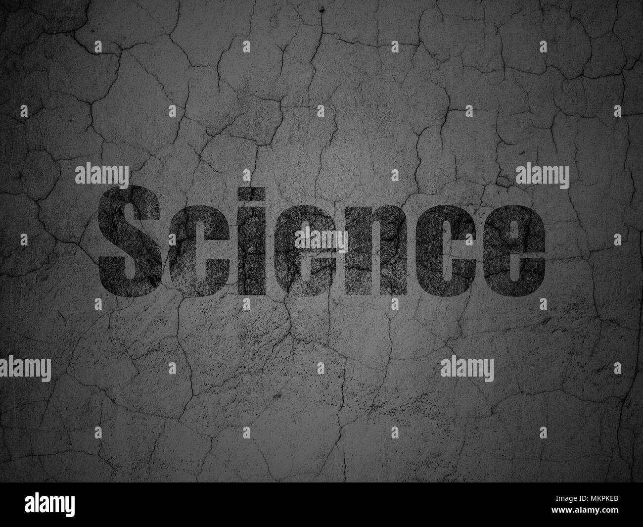 Science concept: Black Science on grunge textured concrete wall ...