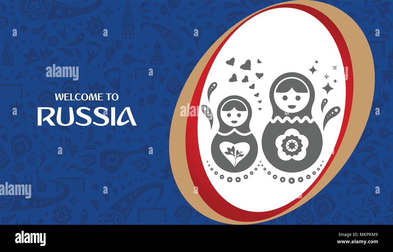 Welcome to Russia. Design template with modern traditional elements of ...