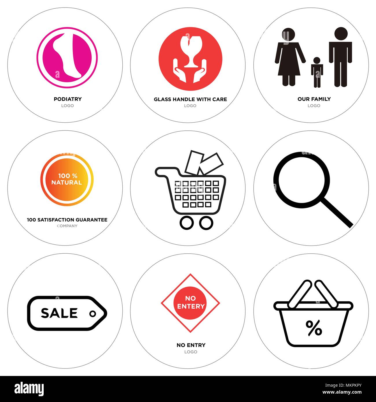 Set Of 9 simple editable icons such as Discount Percent, no entry, Sale ...
