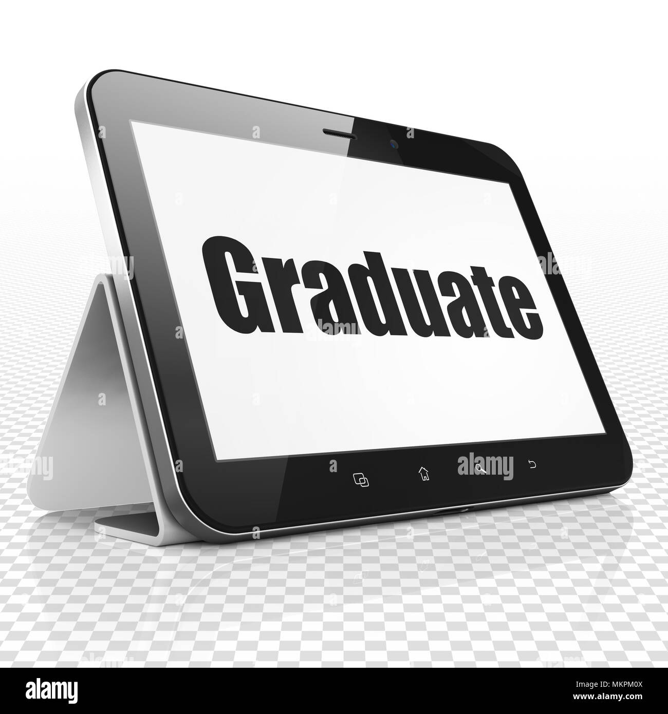 Education concept: Tablet Computer with black text Graduate on display ...