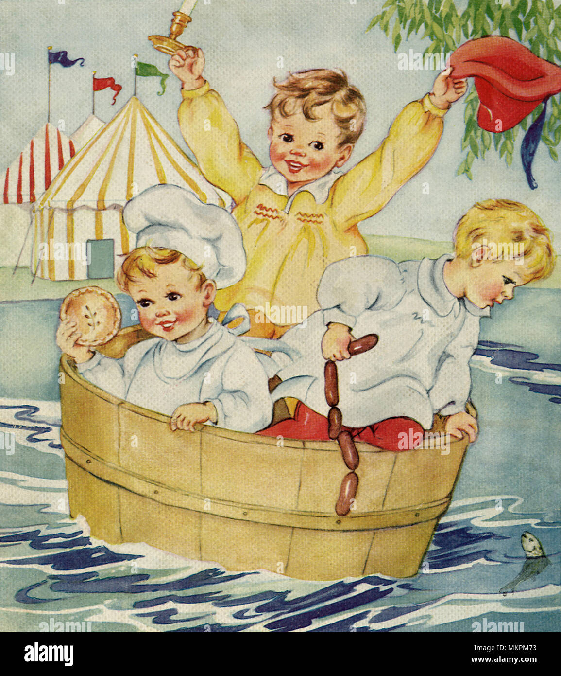 Three Men in a Tub Stock Photo - Alamy