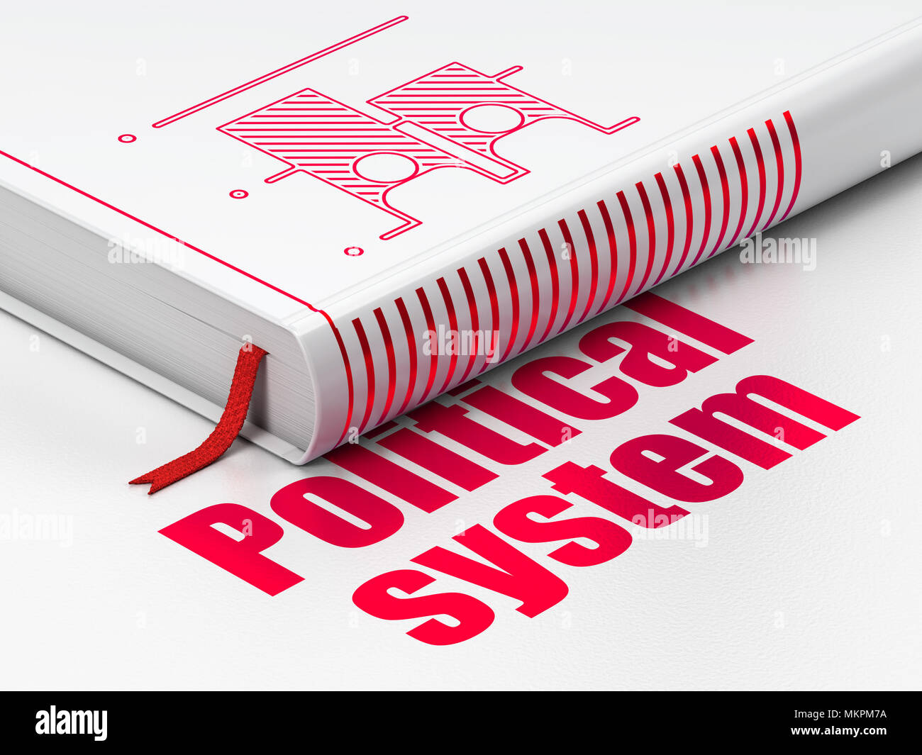 Politics concept: closed book with Red Election icon and text Political ...