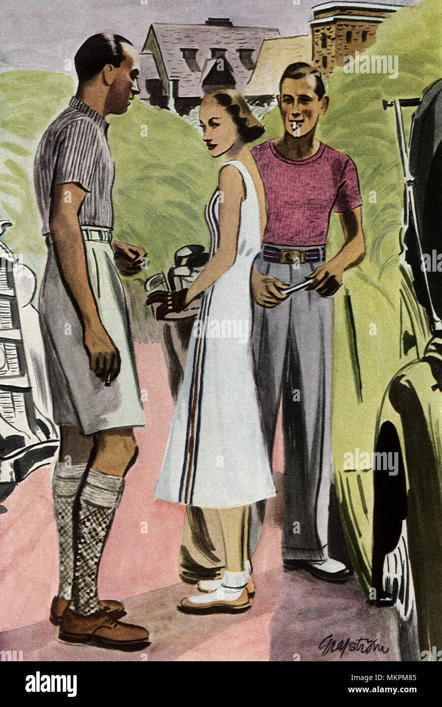 Golfers admire Woman Stock Photo - Alamy