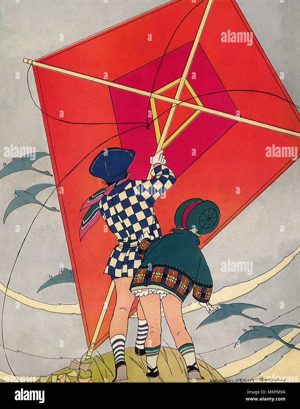 Girls fly kite on hi-res stock photography and images - Alamy