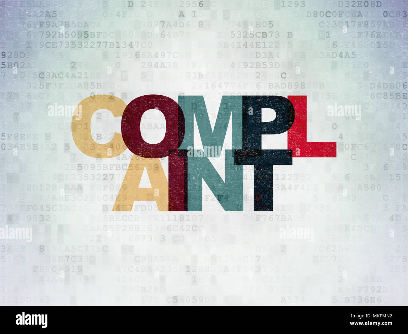 Law concept: Painted multicolor text Complaint on Digital Data Paper ...