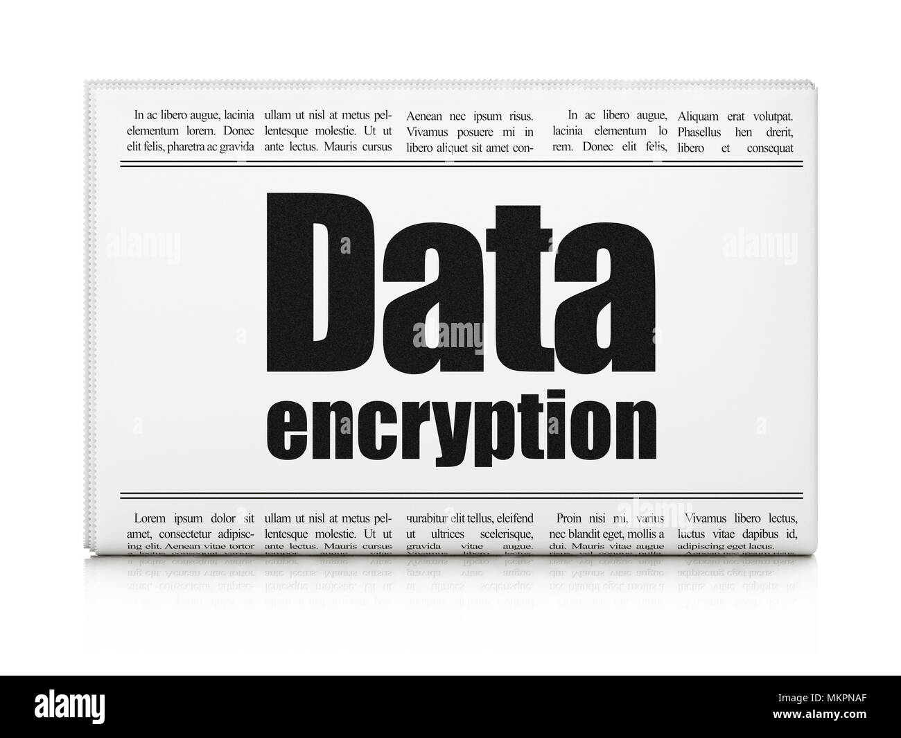 Protection concept: newspaper headline Data Encryption on White ...