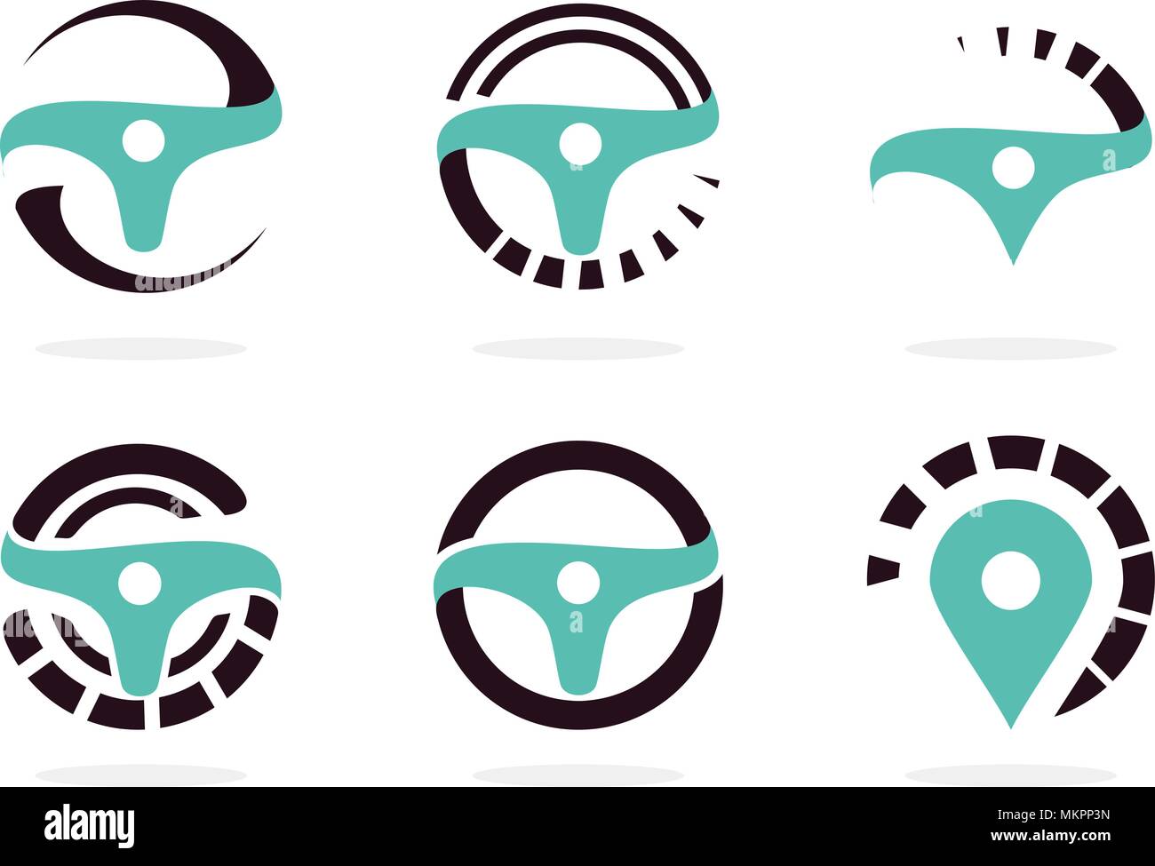 Automotive icon set. Abstract helm vector illustration collection Stock ...