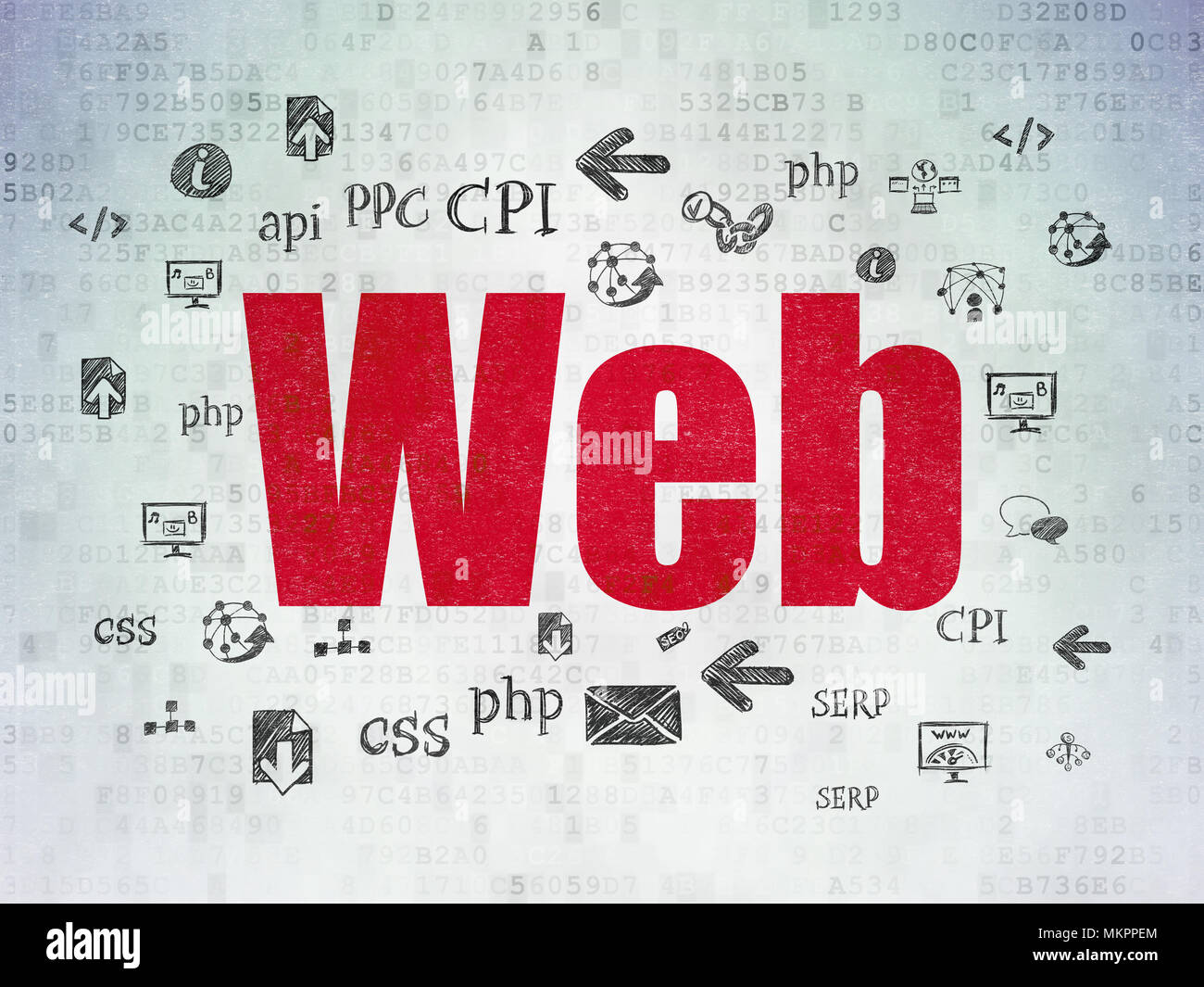 Web design concept: Web on Digital Data Paper background Stock Photo ...