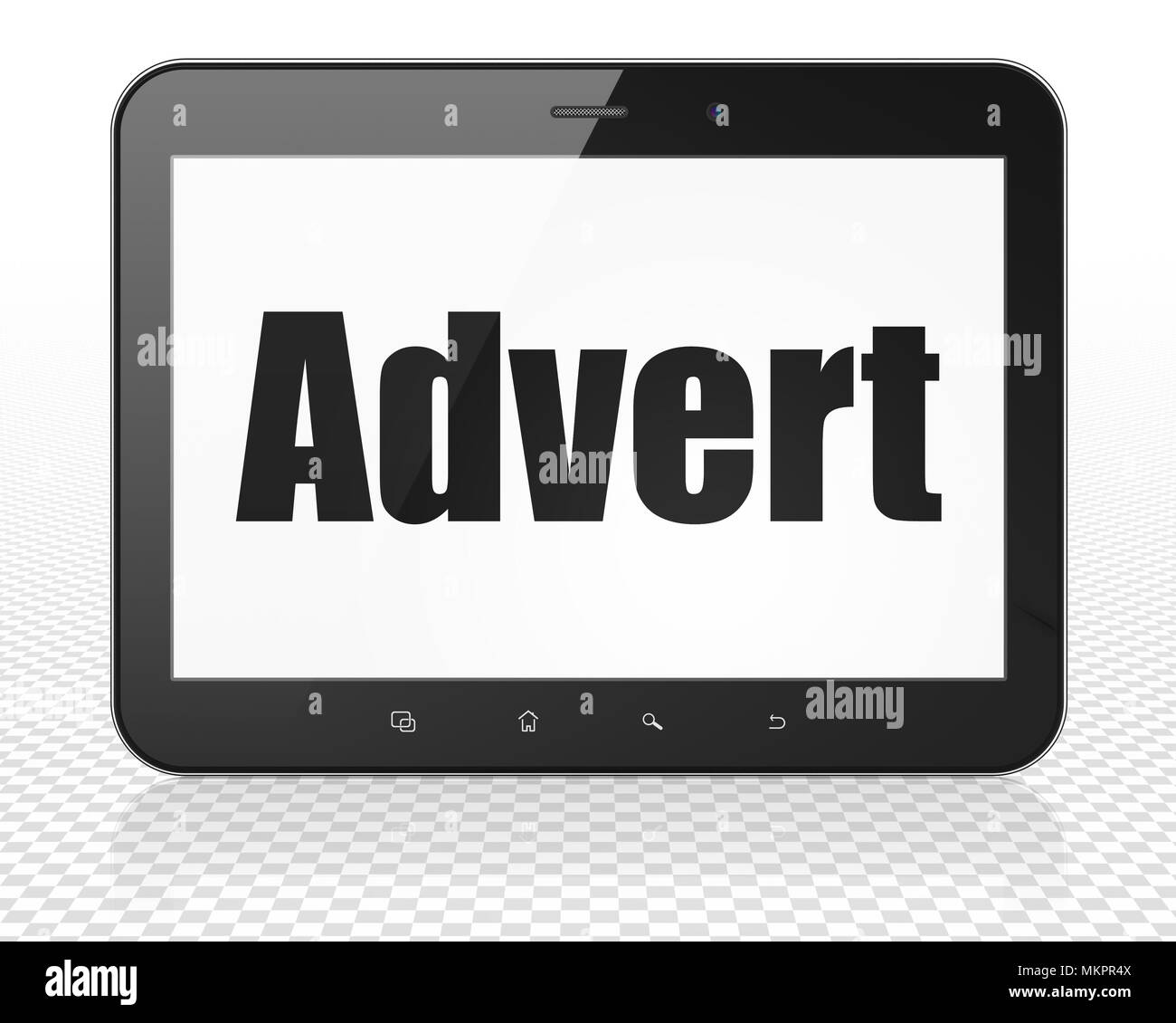 Marketing concept: Tablet Pc Computer with Advert on display Stock ...