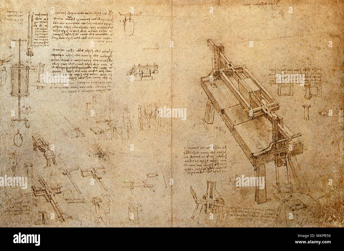 Leonardo da vinci drawings machine hi-res stock photography and images ...