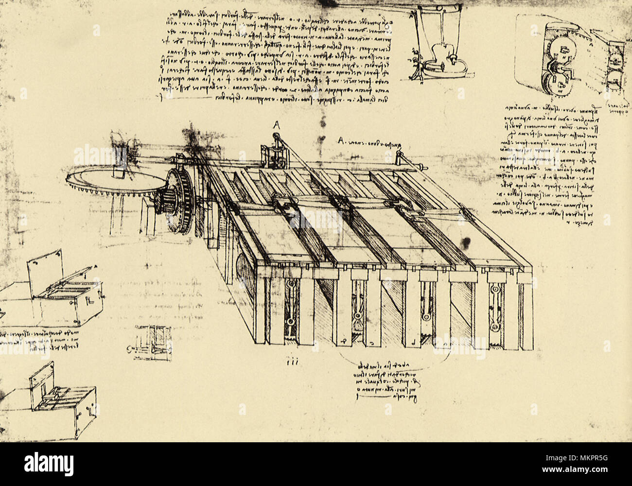 Leonardo da vinci drawings machine hi-res stock photography and images ...