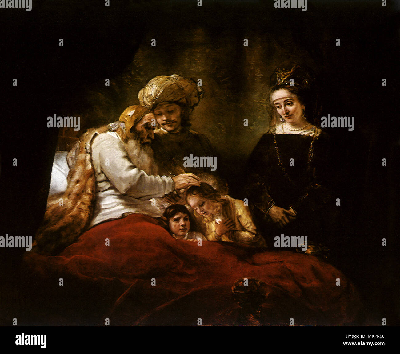 Jacob Blesses Joseph's Sons Stock Photo - Alamy