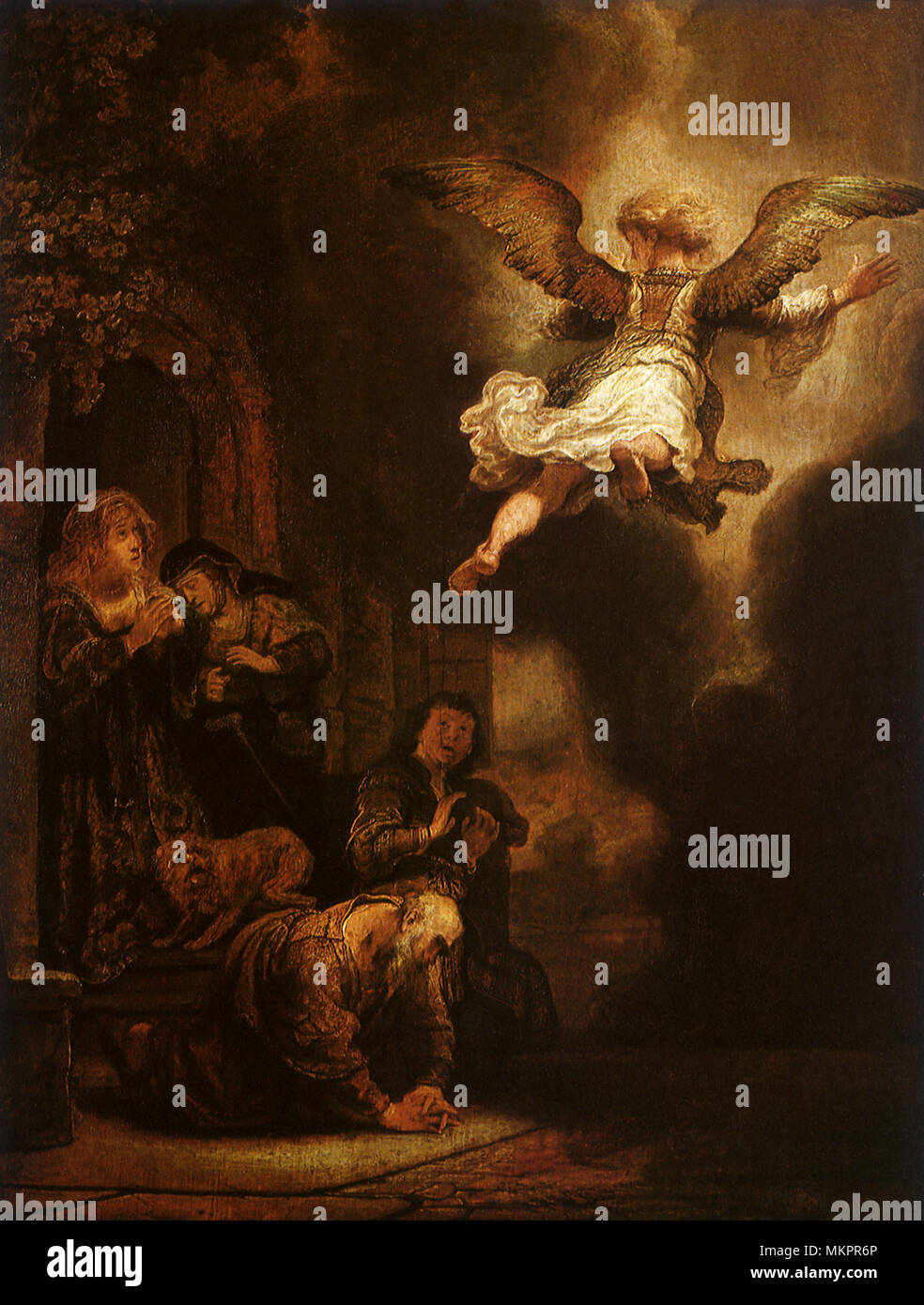 The Angels Leaves Tobit and his Family Stock Photo - Alamy