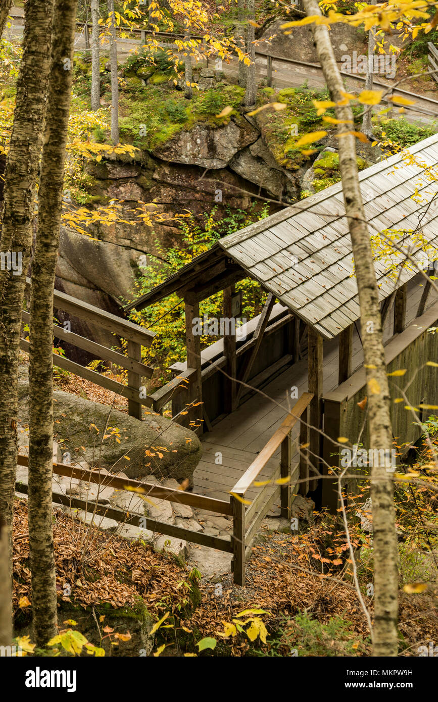 Sentinel Pine Covered Bridge in Franconia Notch State Park Stock Photo ...