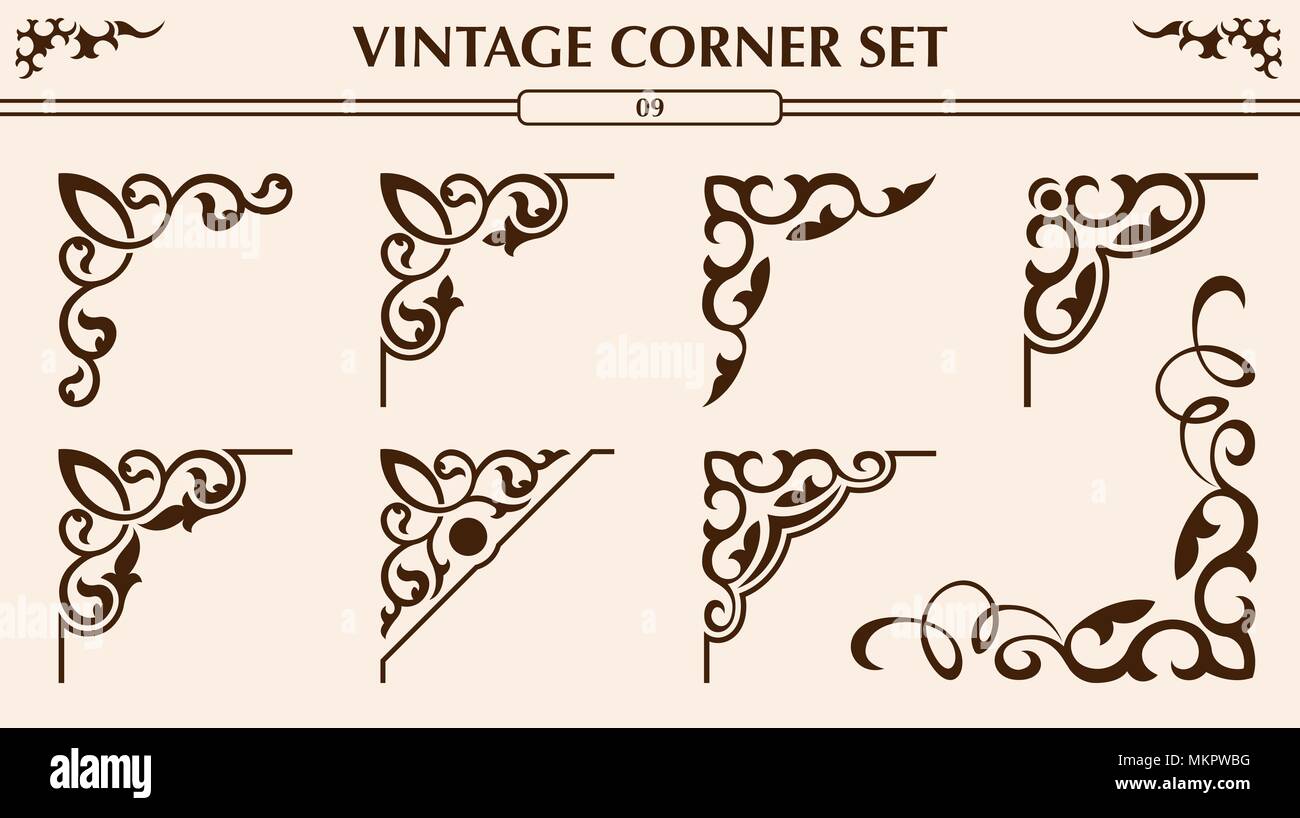 Vintage decorative corners hi-res stock photography and images - Alamy