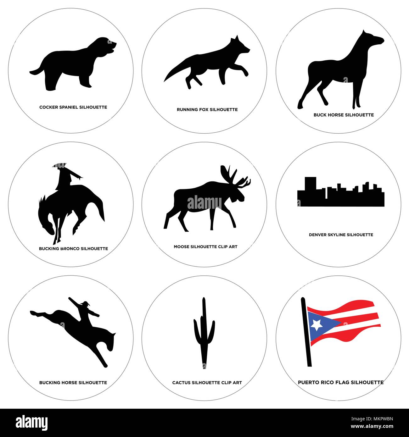 Set Of 9 simple editable icons such as puerto rico flag, cactus ...