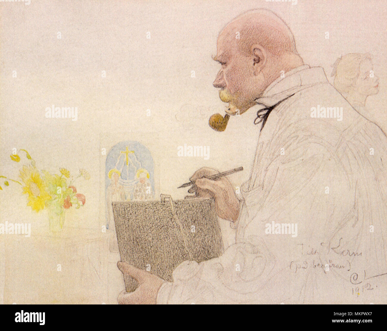 Self-portrait of Carl Olof Larsson Stock Photo - Alamy