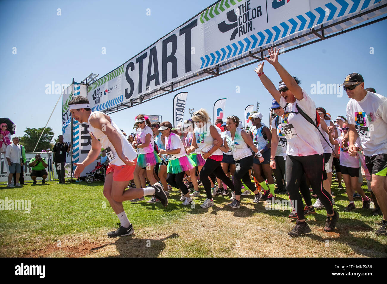 Johannesburg, South Africa, November 31 - 2015: Runners at start of ...