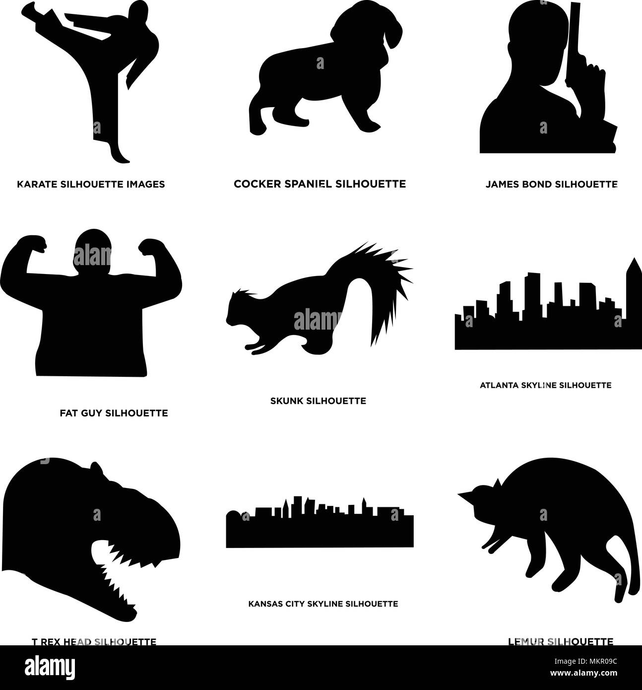 Set Of 9 simple editable icons such as lemur, kansas city sky, t rex ...