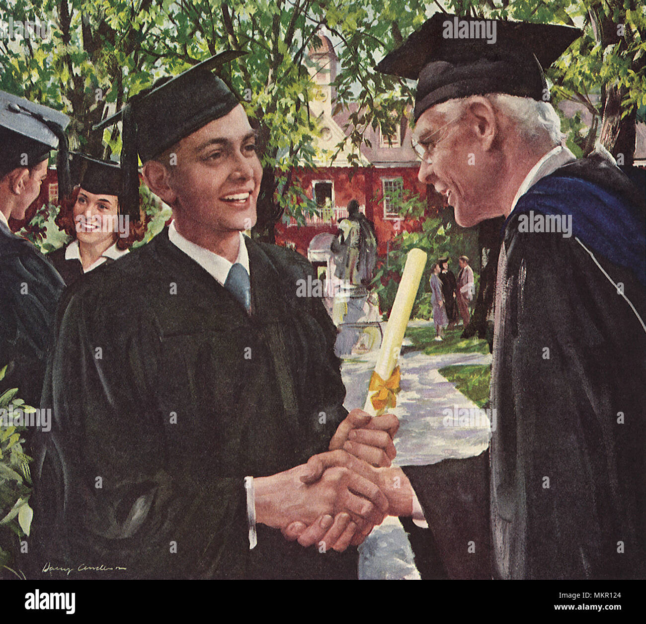 Student shakes Hands with Teacher at Graduation Stock Photo - Alamy