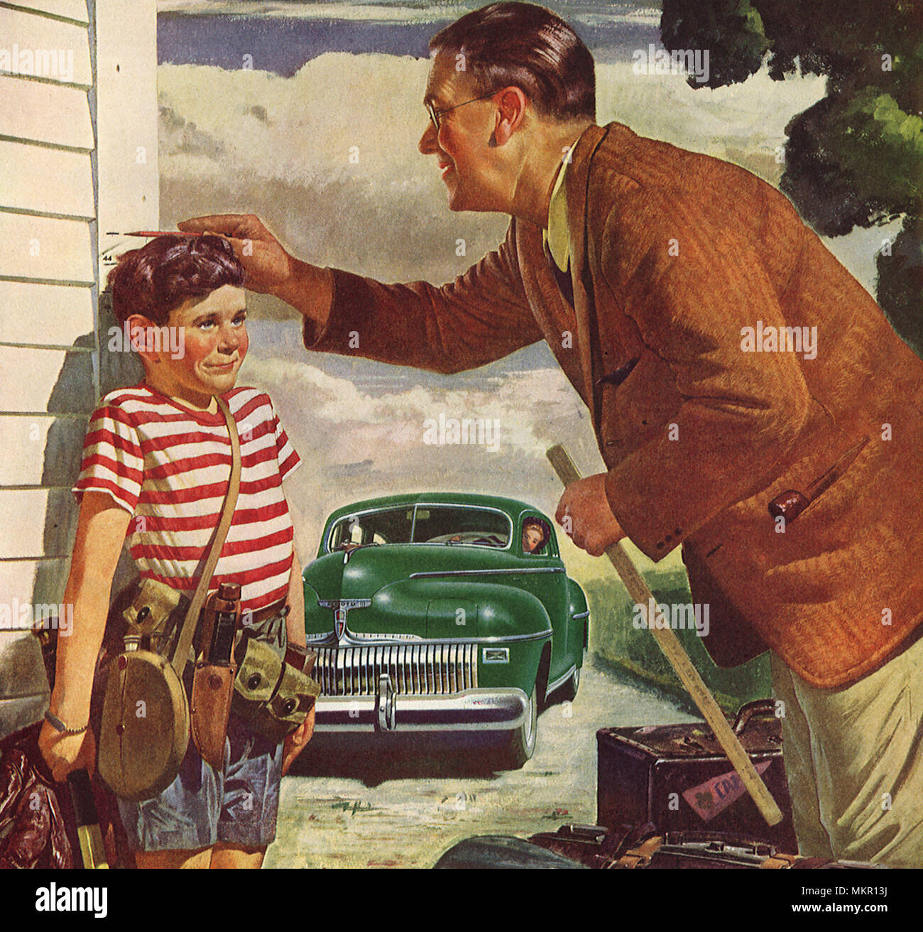 Father measuring Son's Height Stock Photo - Alamy