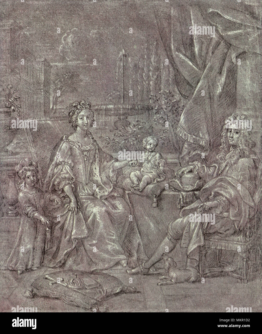Portrait of James II and his Family at Saint-Germain 1650 Stock Photo ...