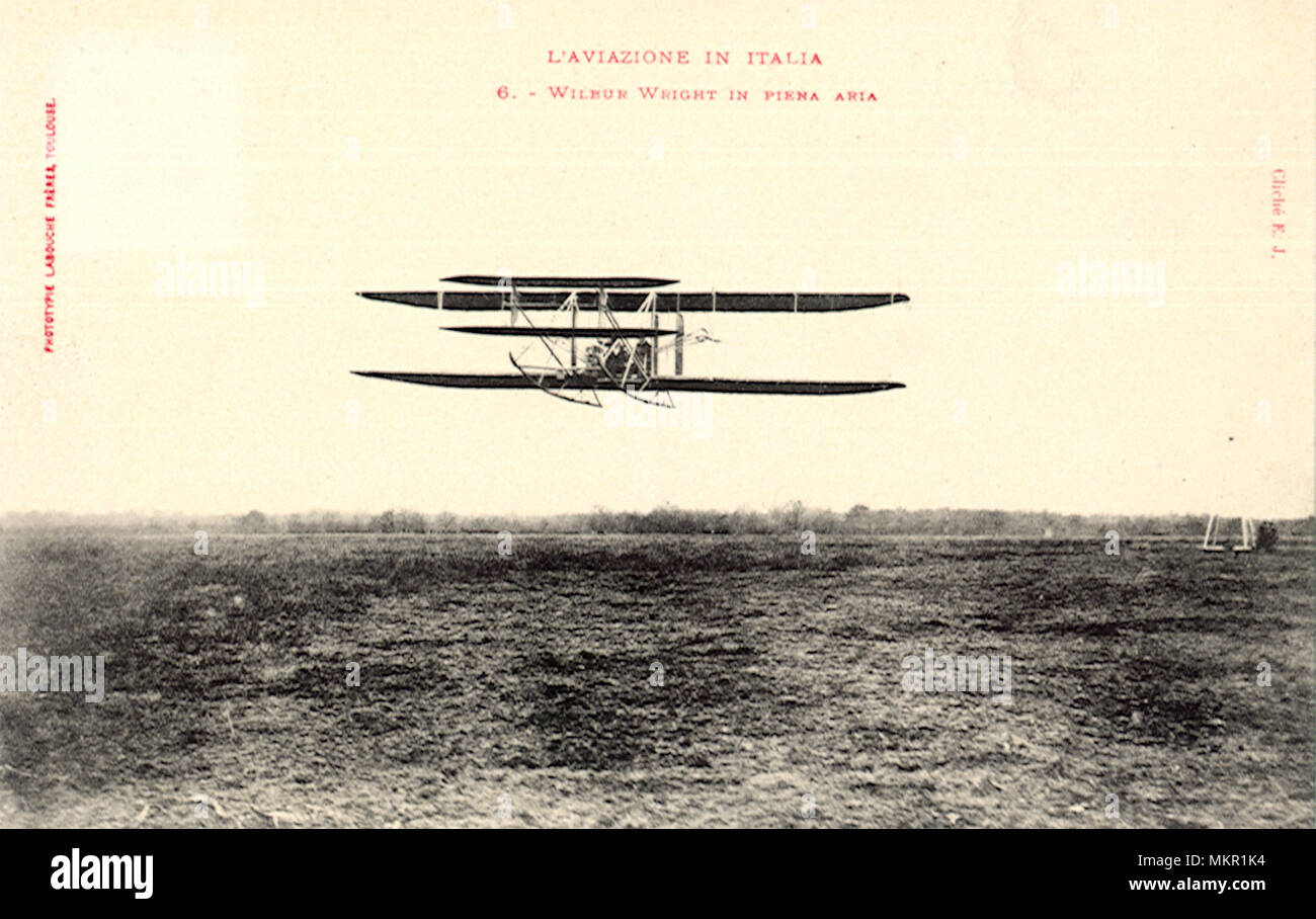 Wilbur Wright Flying Biplane in Italy Stock Photo - Alamy