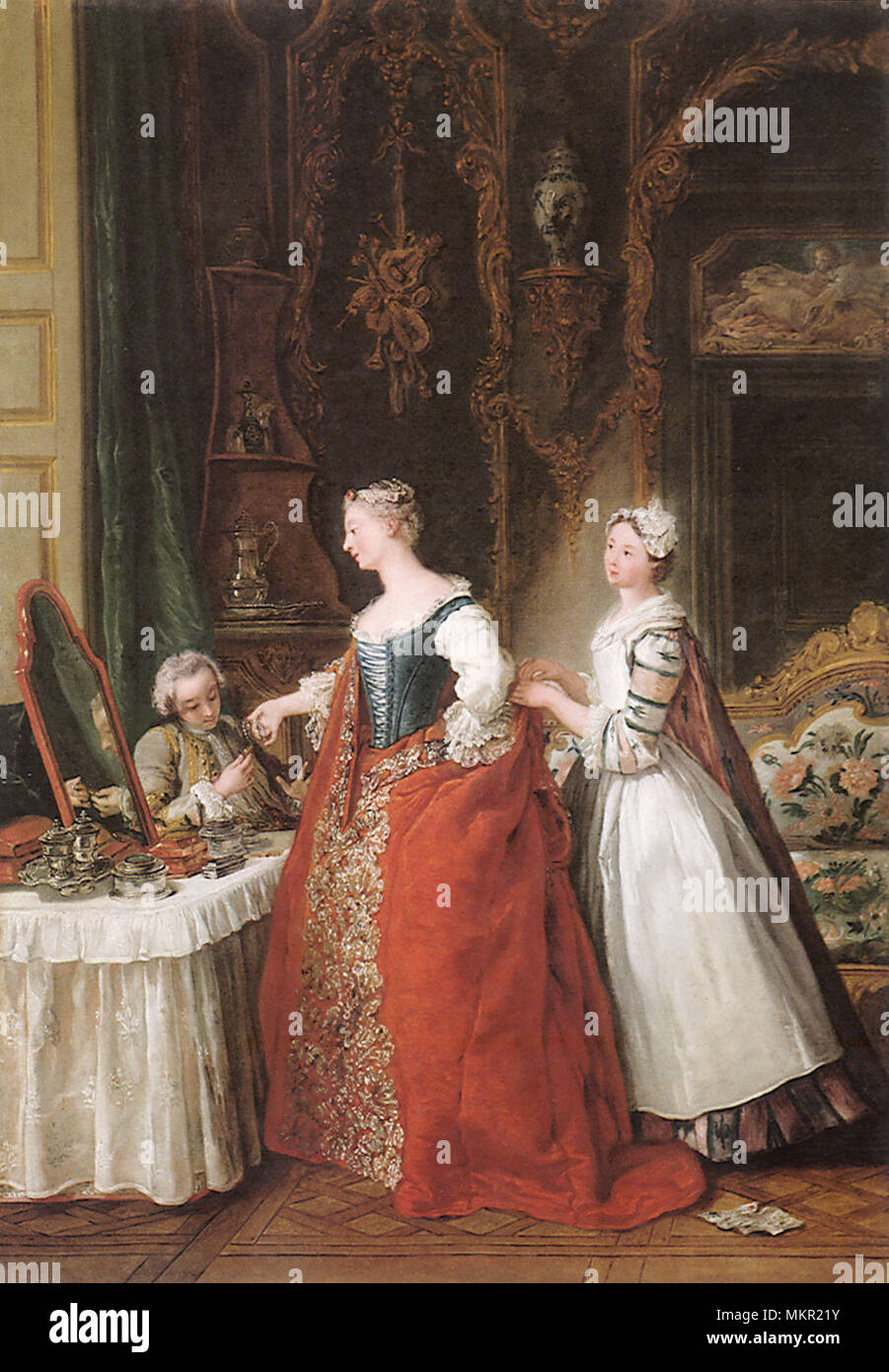 At the Dressing-Table Stock Photo - Alamy