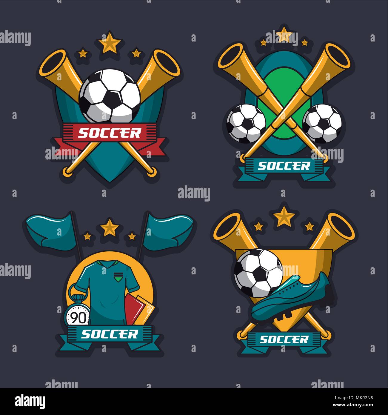 Set of soccer emblems Stock Vector Image & Art - Alamy