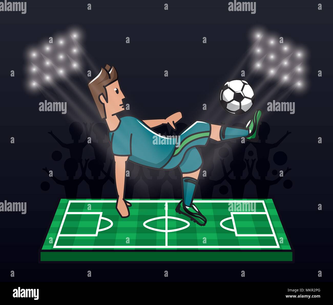Soccer player on camp field Stock Vector Image & Art - Alamy